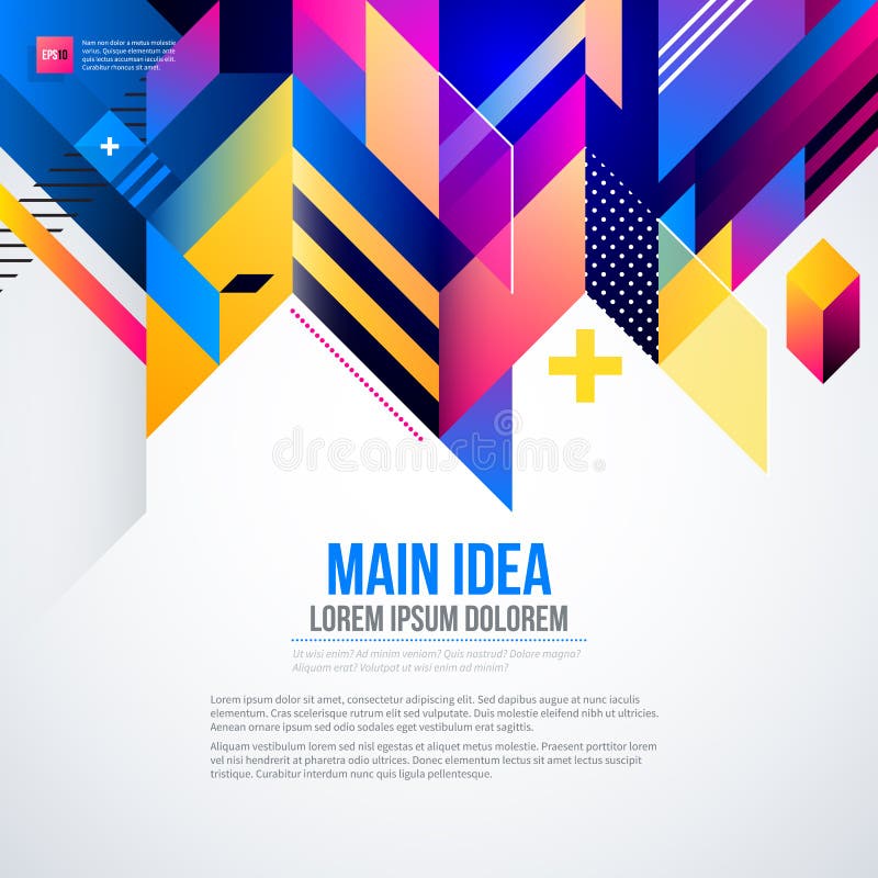 Text Background with Abstract Geometric Element and Glowing Lights ...