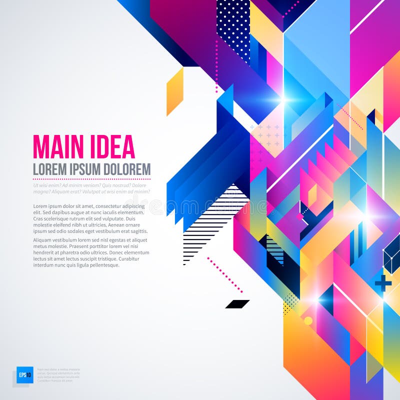 Text Background with Abstract Geometric Element and Glowing Lights ...