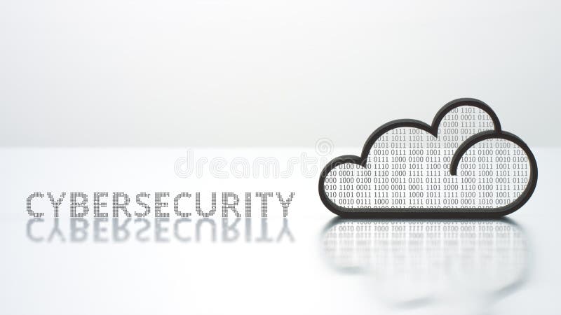 CYBERSECURITY Text and Backlit Cloud Icon, Modern Technology Concept ...
