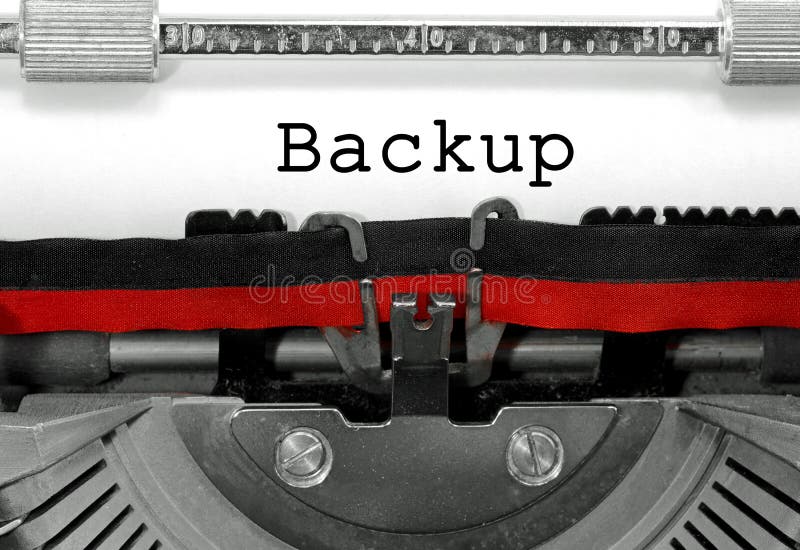 Text Backup Written with an Old Typewriter Stock Photo - Image of retro ...