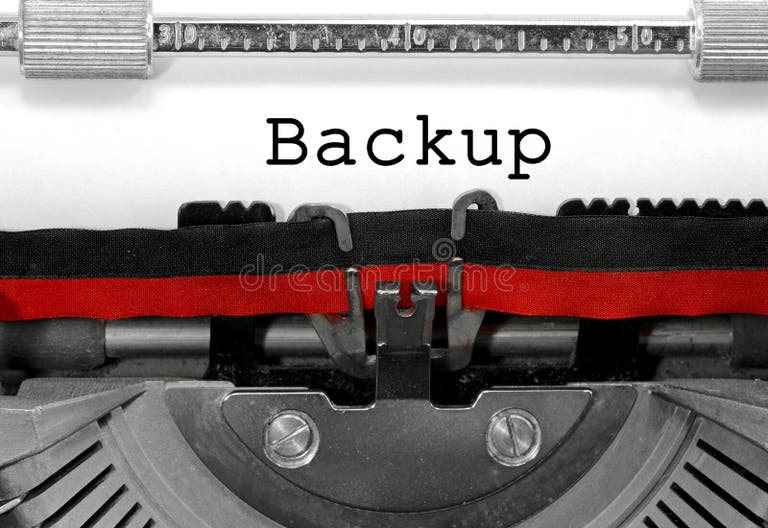 Text Backup Written with an Old Typewriter Stock Photo - Image of retro ...