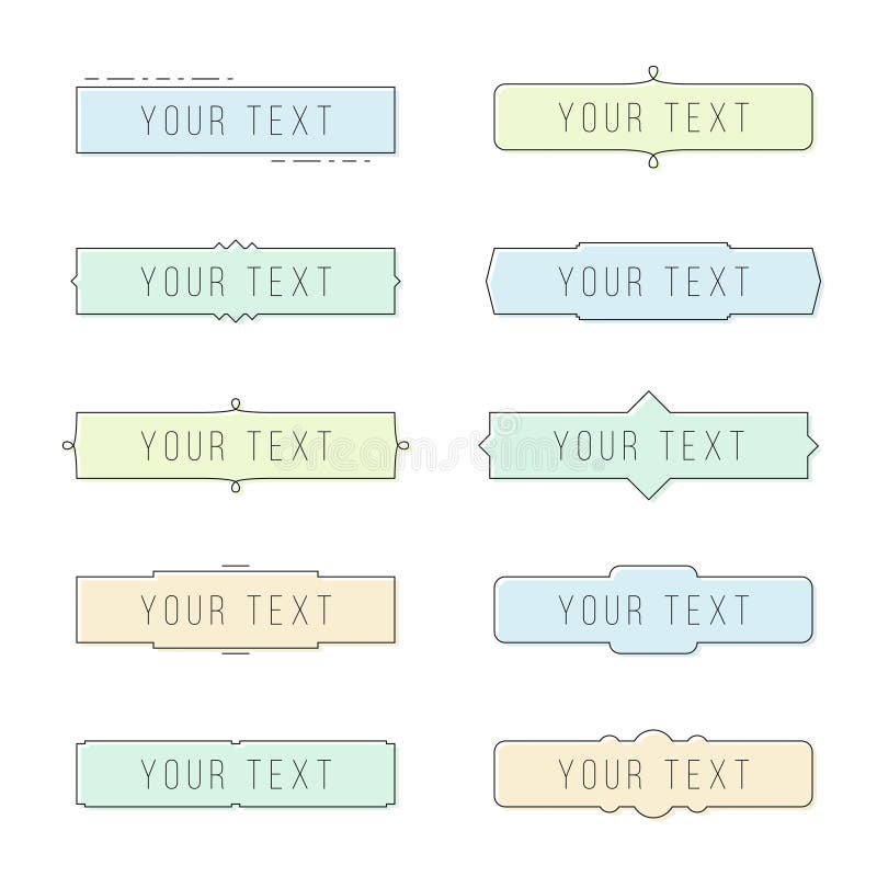 Text Badge Set - Line Frame for Your Word Stock Vector - Illustration ...