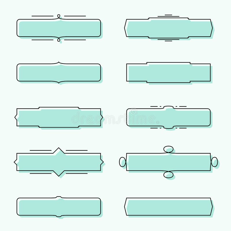 Text Badge Set - Line Frame for Your Word Stock Vector - Illustration ...