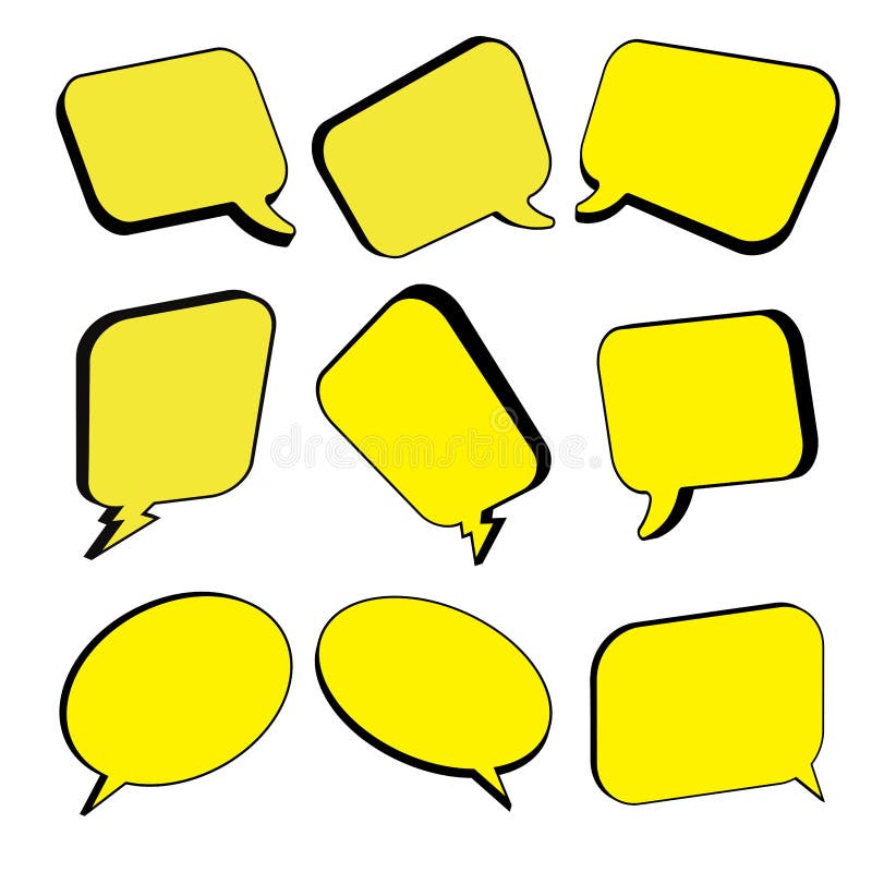 The Text Balloon Yellow Colour Bundle Vector Image Stock Vector ...