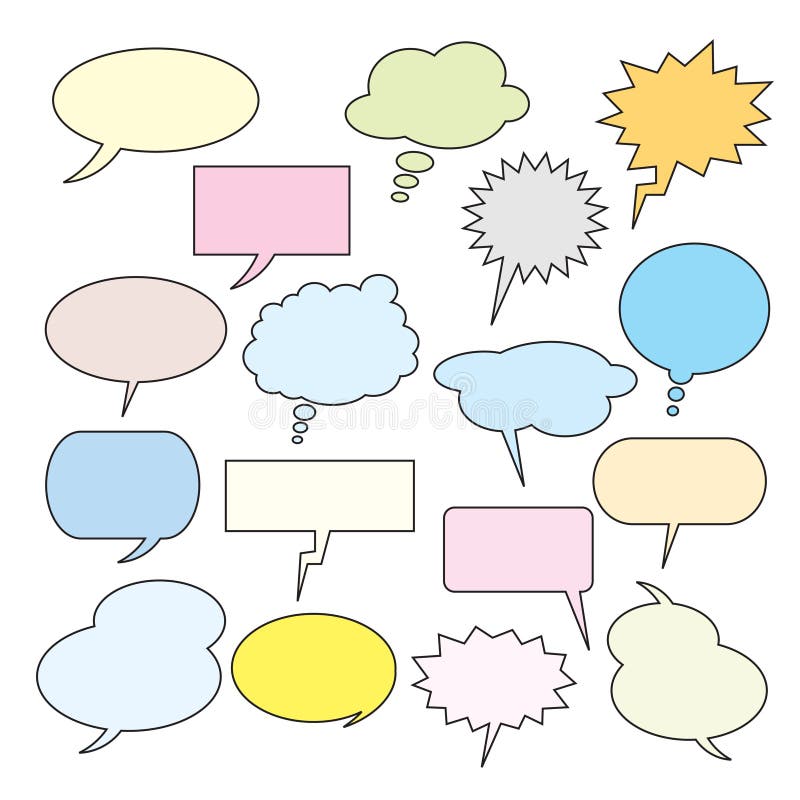 Text Balloons. Collection of Speech Bubbles Stock Illustration ...