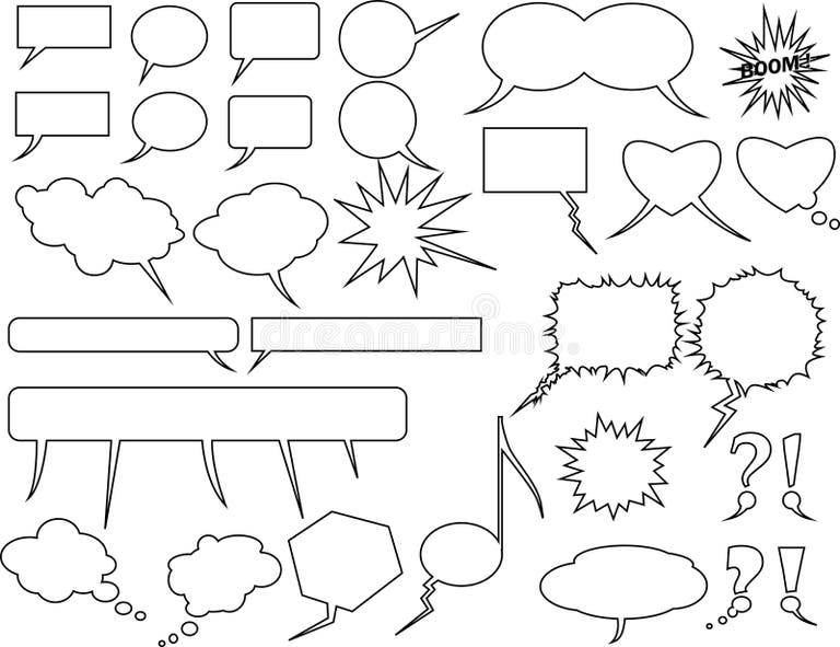 Text Balloons, Communication Signs. Stock Vector - Illustration of ...