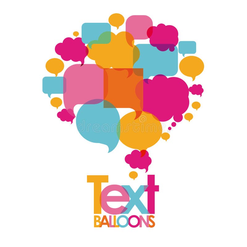 Colorful text balloons stock vector. Illustration of balloons - 25630265