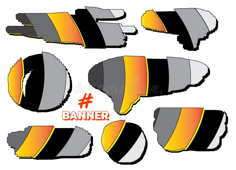 Text Banners, Speech Bubbles for Your Message. Colored Hand Drawn ...