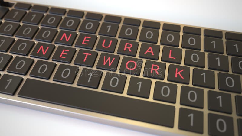 NEURAL NETWORK Text on Computer Keyboard. Modern Technology Related ...