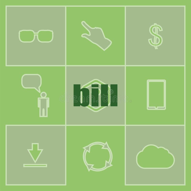 Text Bill. Business Concept Stock Illustration - Illustration of ...