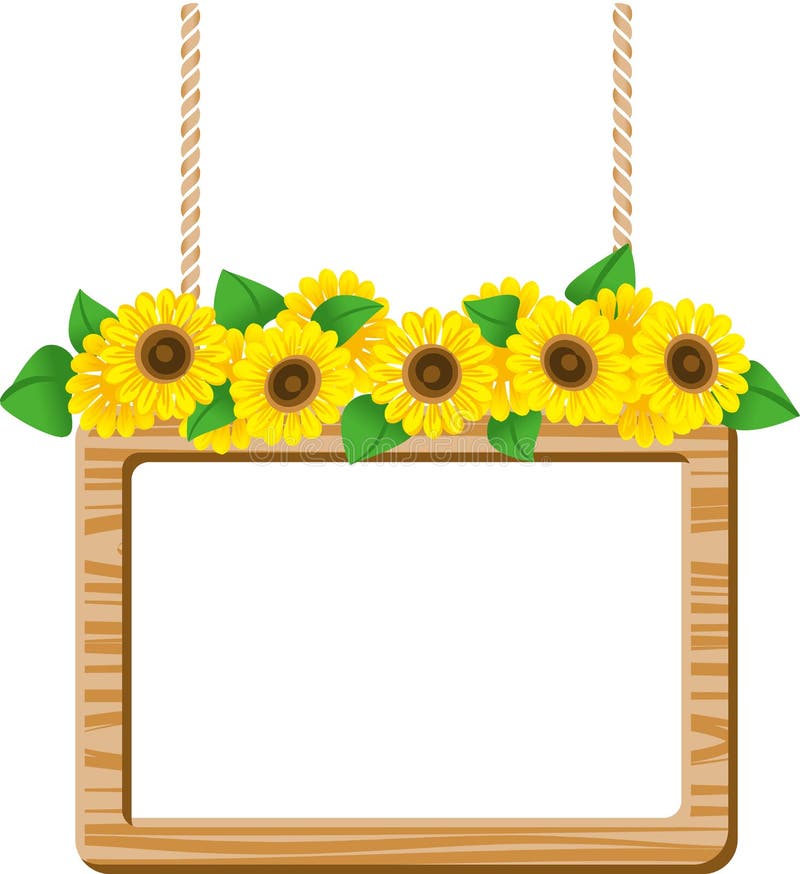 Text Board of the Sunflower Stock Illustration - Illustration of ...