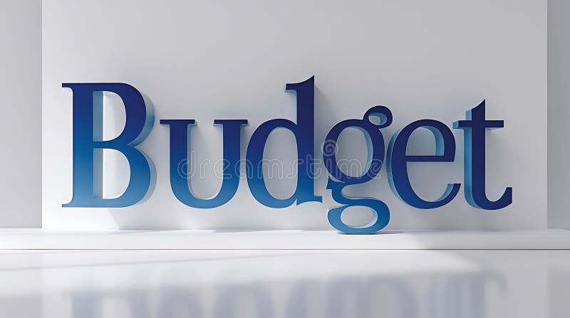 Text in Bold Blue Lettering Displaying the Word Budget on a White ...