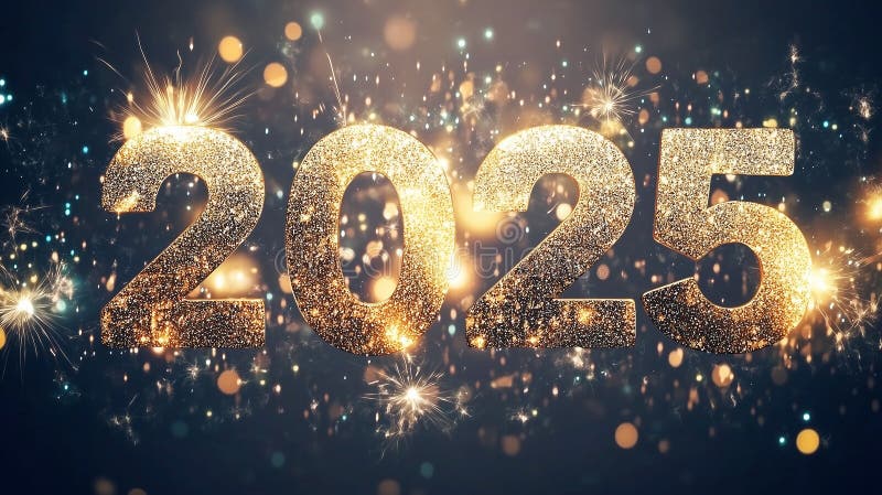 The Text 2025 in a Bold, Reflective Style Appears To Float Above a Calm ...