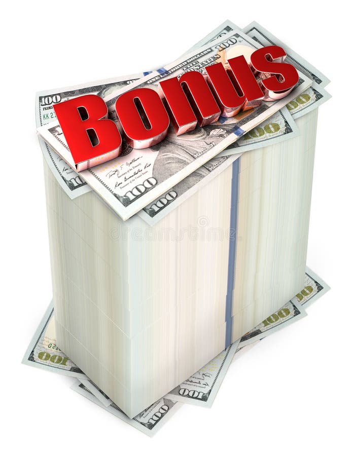 Bonus on dollar 3d. stock illustration. Illustration of finance - 166018790