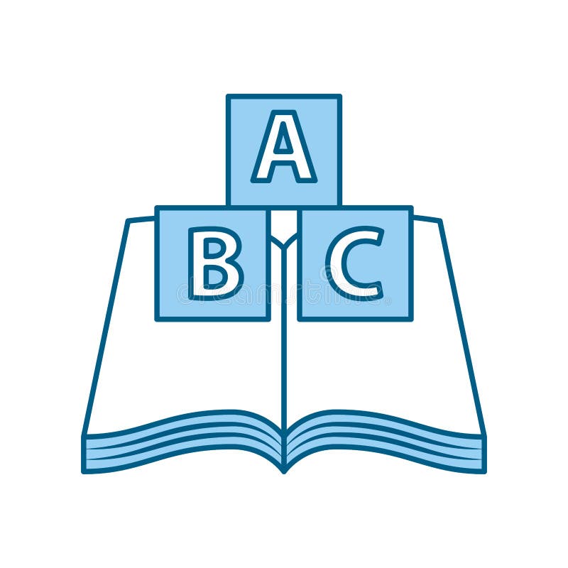 Text Book School with Blocks Alphabet Stock Vector - Illustration of ...