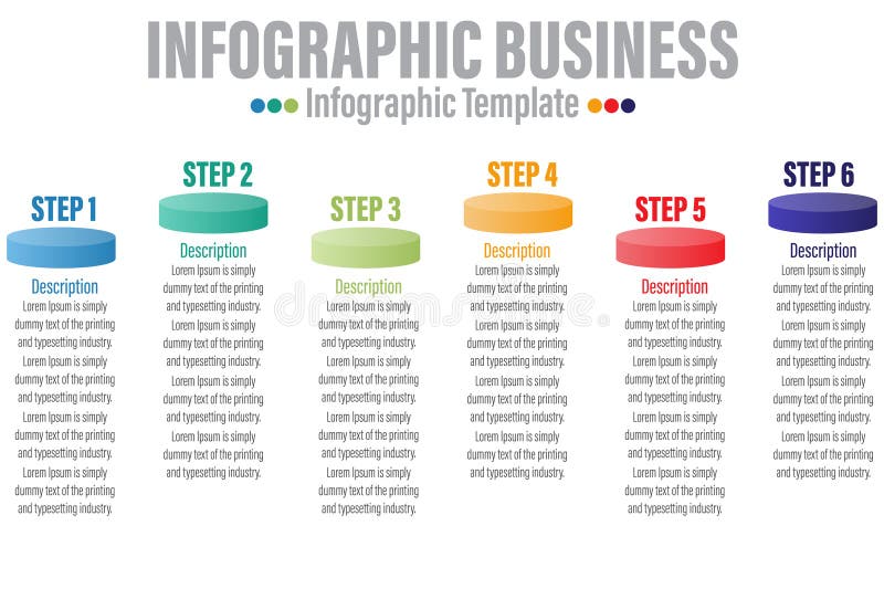 Text Box Abstract Infographics Number Options Template with Six 6 Steps ...
