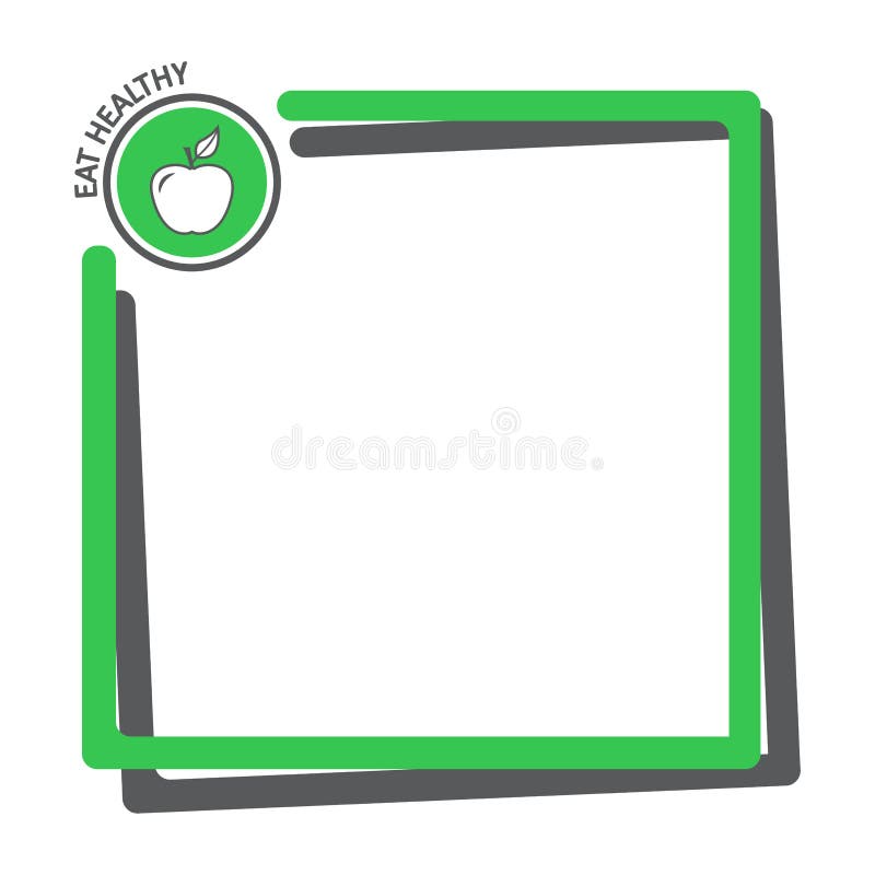 Text Box with Button of Apple Icon. Eat Healthy Icon. Vector ...