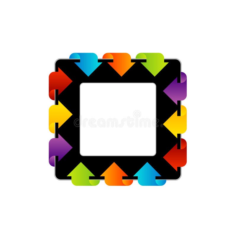 Text Box with Colorful Arrows Stock Vector - Illustration of banner ...