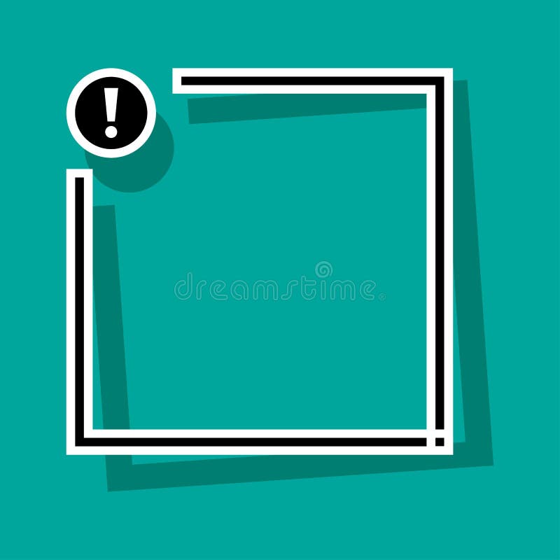 Text Box with Exclamation Mark Button. Vector Illustration Stock ...