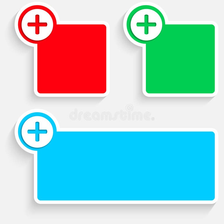 Text box with plus sign stock vector. Illustration of color - 33985181