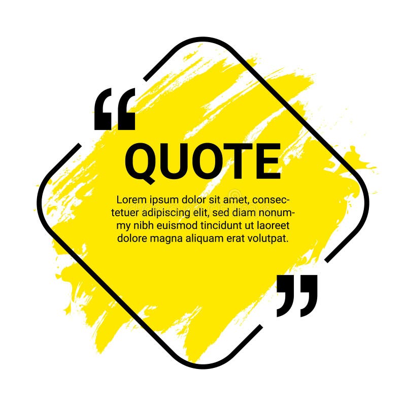 Text Box Quote Vector Template Label Watercolor Banner Design. Word ...