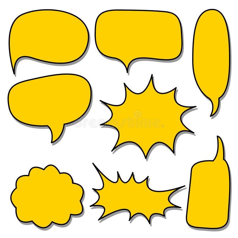 Comic Speech Frames. Text Box Set Isolated on White Background. Stock ...