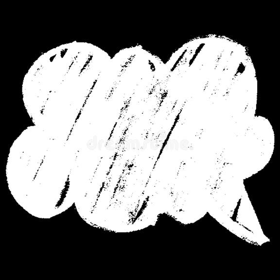 Text Box White Chalk Texture on Black, Vector Cartoon Crayon ...