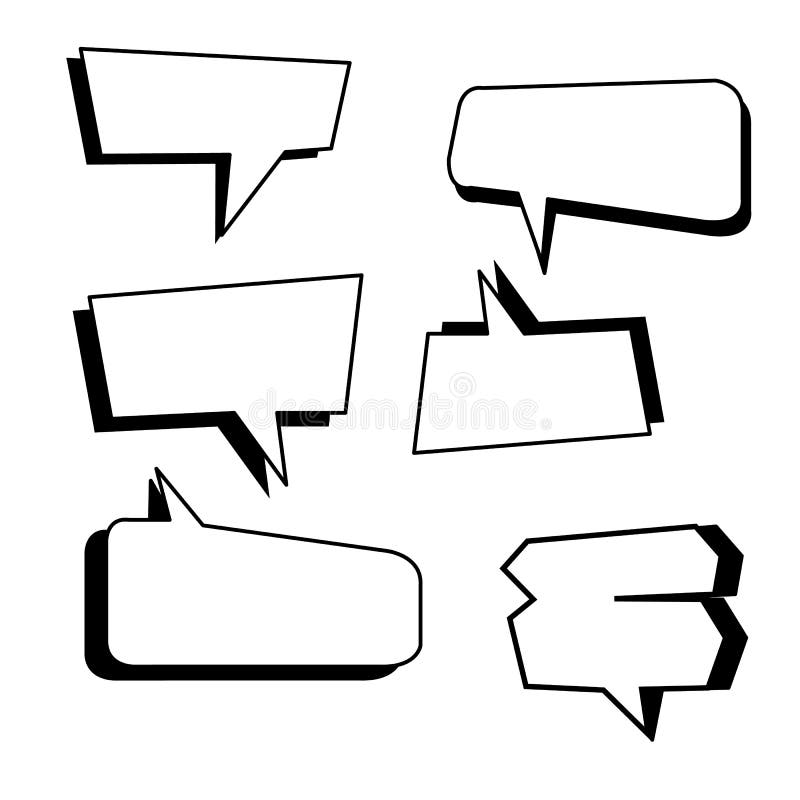 Text Boxes Comic Set Vector Illustration Stock Vector - Illustration of ...