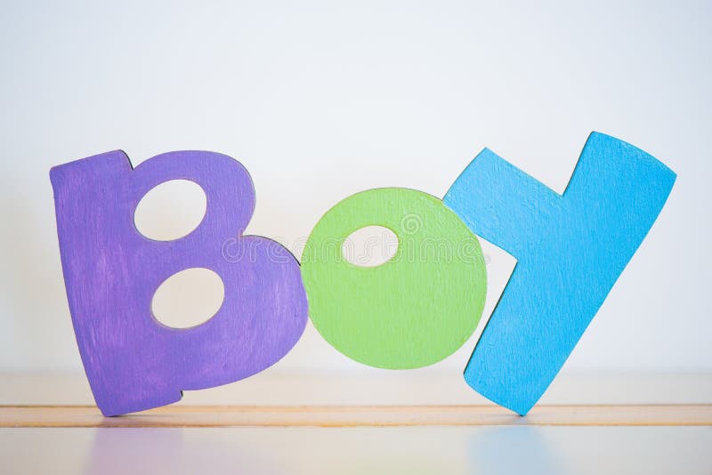 Text BOY Multi-colored Wooden Letters of the Alphabet. Stock Image ...