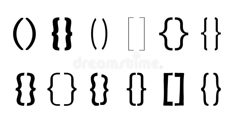 Text Bracket. Vintage Curly Brackets Symbol. Typography Punctuation ...