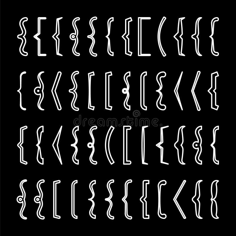 Text Brackets Collection, Black Quotation Box. Curly, Square and Corner ...