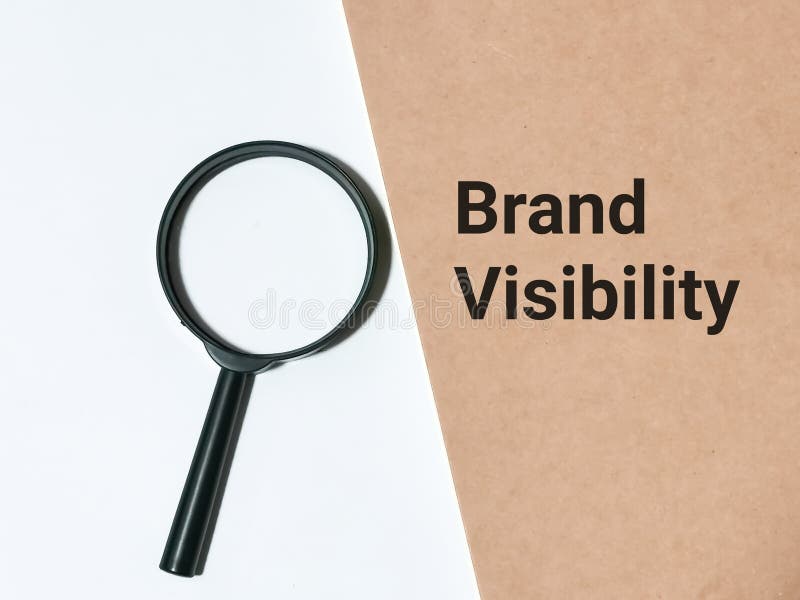 Text Brand Visibility Written on Note Book with a Magnifier. Stock ...