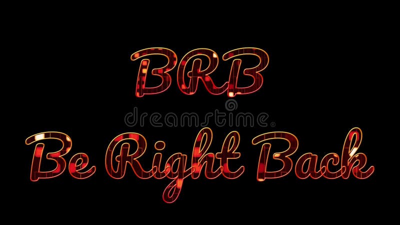 BRB BE RIGHT BACK Text Engraved on Concrete Wall 3d Animated. Stock ...