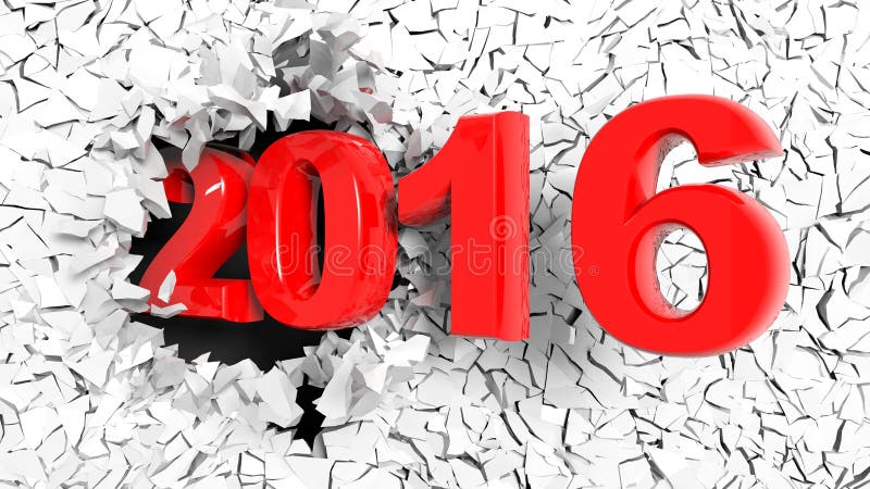 2016 text breaking through stock illustration. Illustration of break ...