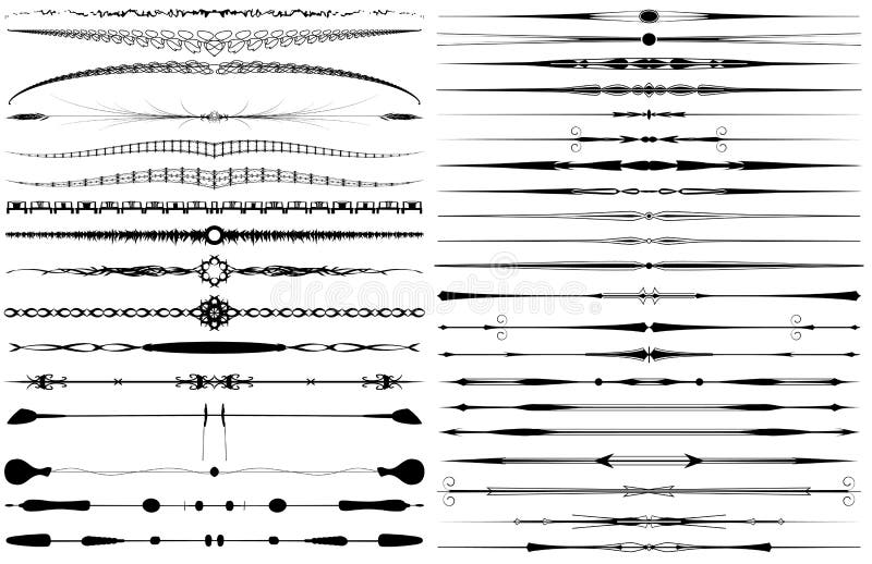 Ornamental Rule lines stock vector. Illustration of curl - 9637499