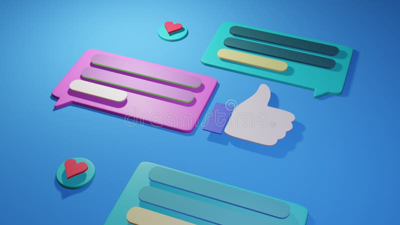 Text Bubbles of Chat and Reactions To Messages Stock Illustration ...