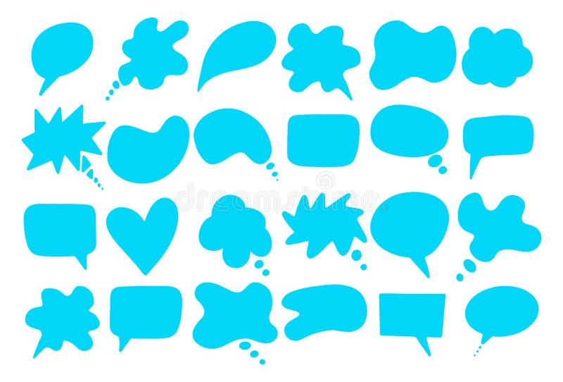 Text Bubbles, Vector Illustrations. Set of Bubble Templates for Text ...
