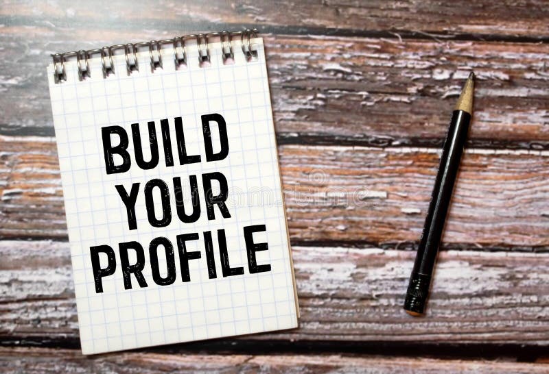 Text Build Your Profile on Torn Paper, Business Concept Stock Image ...