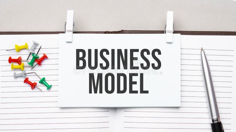 Text Business Model on Stickers on the Diary with Office Tools Stock ...