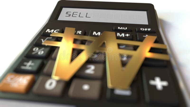 Won Currency Symbol on the Keys and SELL Text on Calculator Display ...
