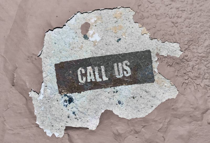 Text Call Us stock photo. Image of hole, peel, defect - 121700476