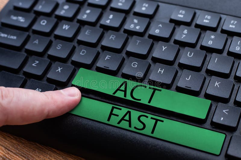 Writing Displaying Text Act Fast. Word for Voluntarily Move in the ...