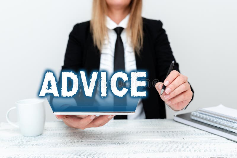 Text Caption Presenting Advice. Concept Meaning Guidance or ...