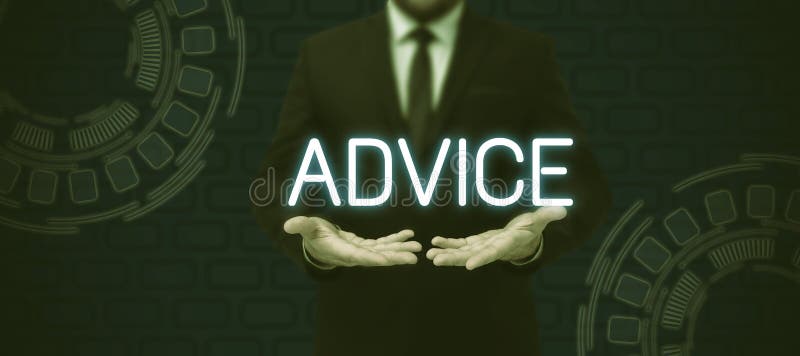 Text Caption Presenting Advice. Word for Recommendation is Given ...