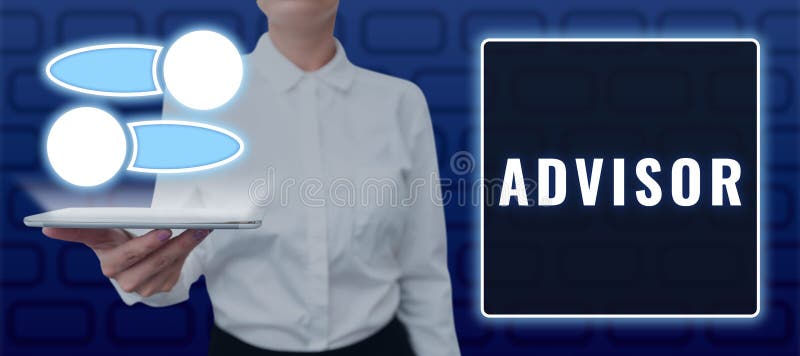 Text Caption Presenting Advisor. Business Concept Give Advice ...