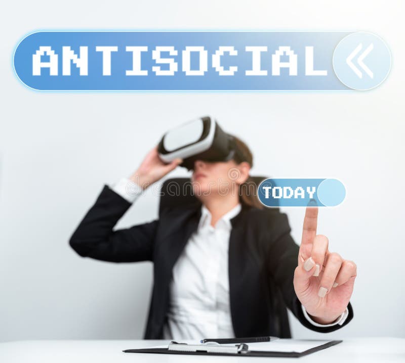 Text Caption Presenting Antisocial. Word Written on Hostile or Harmful ...
