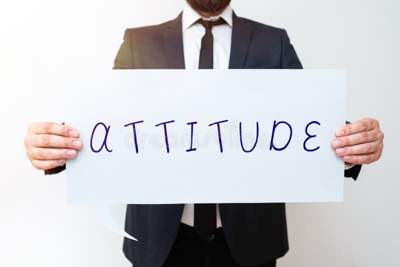 Text Caption Presenting Attitude. Word Written on Settled Way of ...