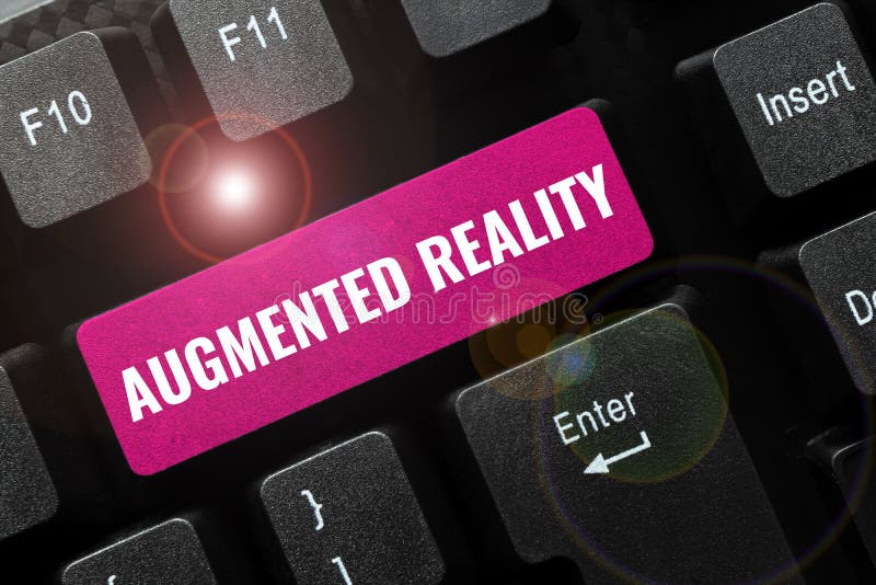 Text Caption Presenting Augmented Reality. Concept Meaning Technology ...