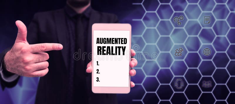 Text Caption Presenting Augmented Reality. Internet Concept Technology ...