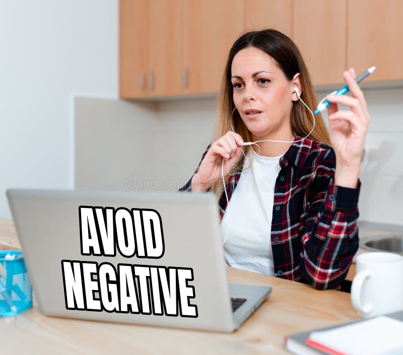 Text Caption Presenting Avoid Negative. Concept Meaning Staying Away ...